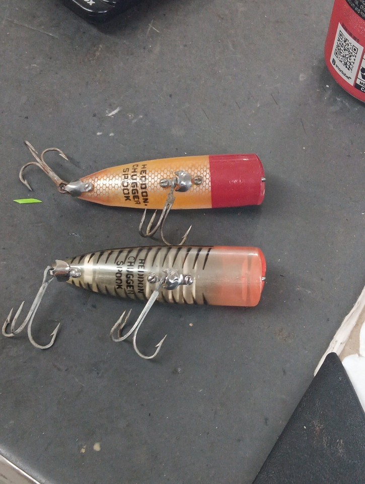 Lot of 2 Vintage Heddon Chugger Spook Topwater Fishing Lures | eBay