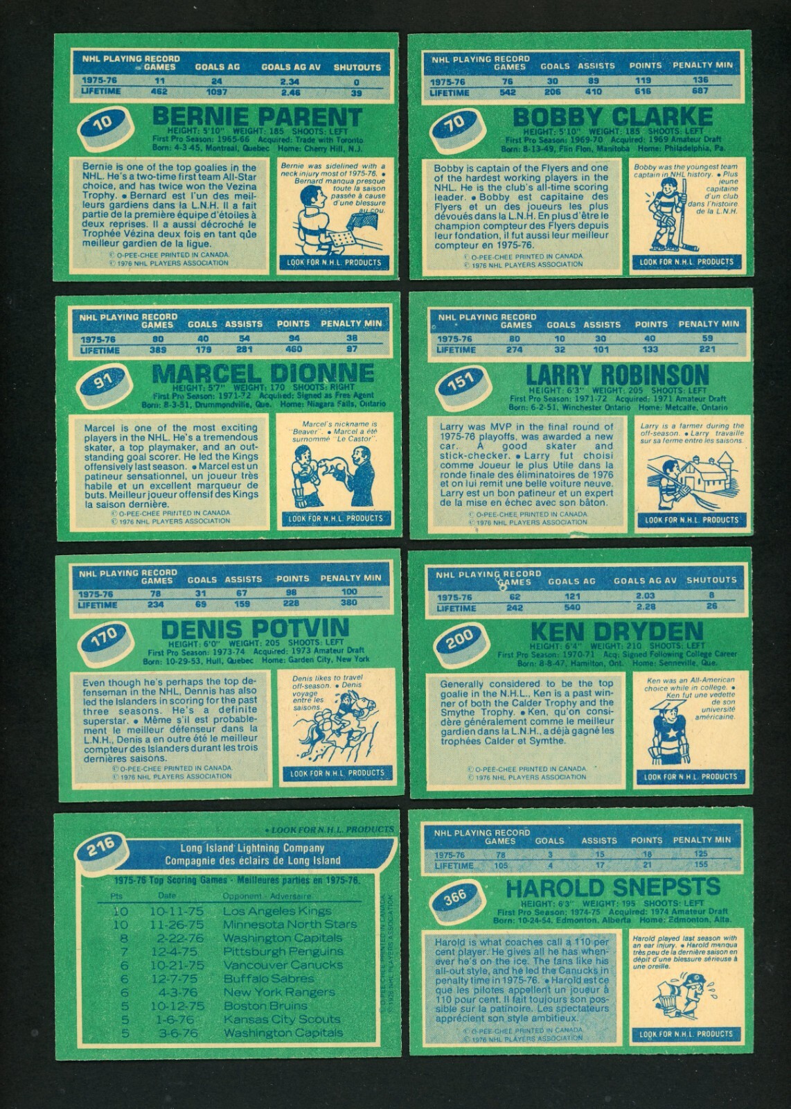 1976-77 OPC HOCKEY NR SET (395/396) TROTTIER RC ORR CLEAN CHECKLISTS ...