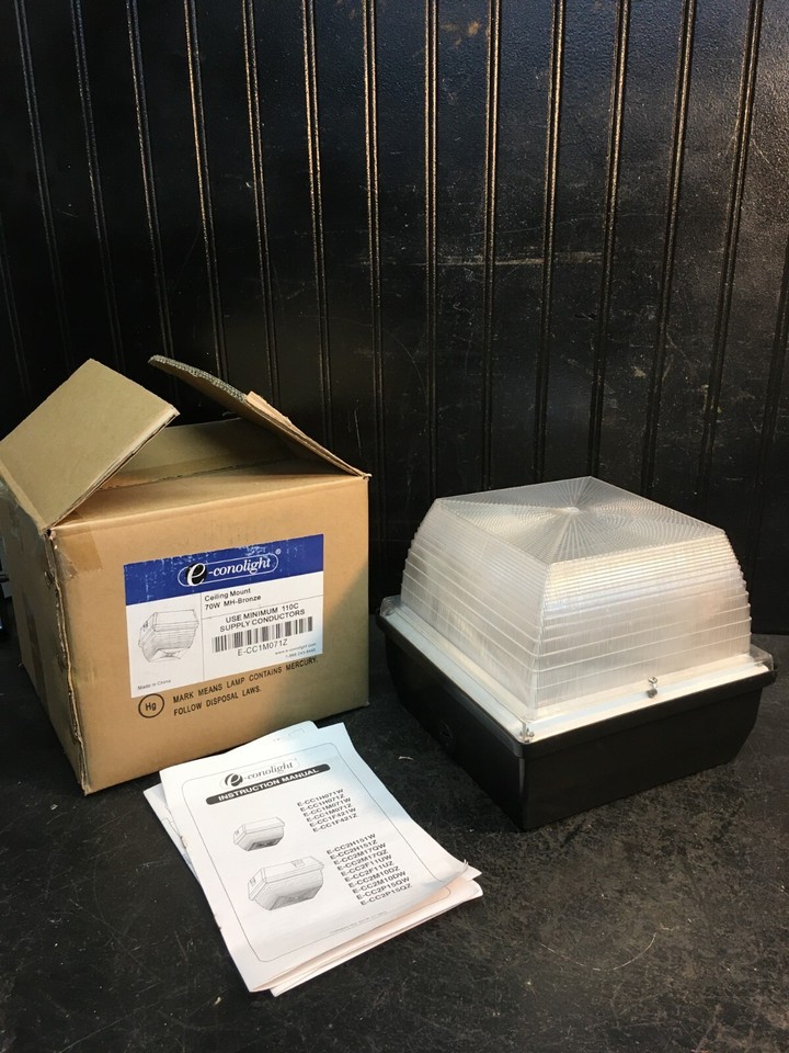 Econolight Square Ceiling Shop Light 8x8 Bronze 70W HPS 120V Lights | eBay