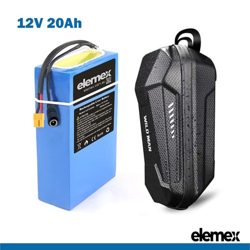 Elemex Rectangle 12V 20Ah eBike Lithium Battery W/BMS Scooter Golf ...
