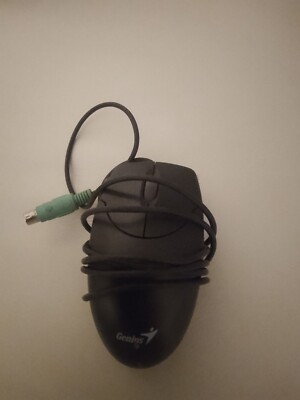 GENIUS PS/2Wired Mouse Corded Optical Black Button Scroll Wheel ...
