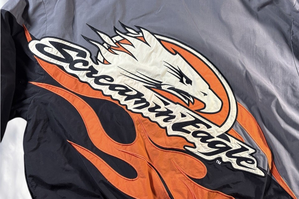 Harley Davidson Screamin Eagle Jacket Gray Black Flame Logo Adult SZ ...