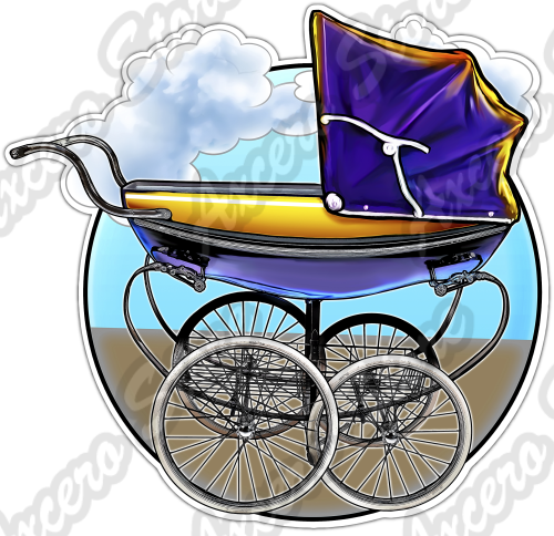 Baby Buggy Carriage Stroller Newborn Kids Car Bumper Vinyl Sticker ...