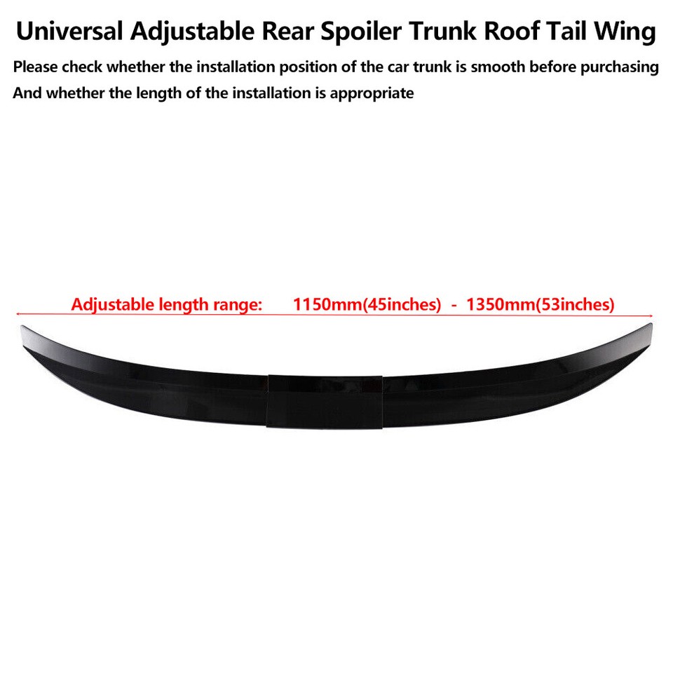 For Car Sedan Adjustable Rear Spoiler Lip Trunk Roof Tail Wing ...