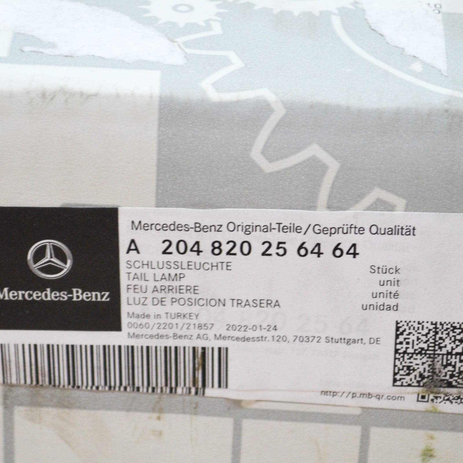 MERCEDES-BENZ GLK X204 Rear Left Taillight A2048202564 NEW | eBay