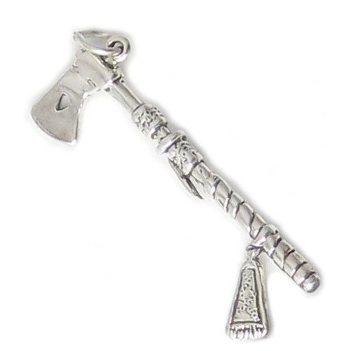 Tomahawk Native American Indian Axe 3D 925 Solid Sterling Silver Charm ...