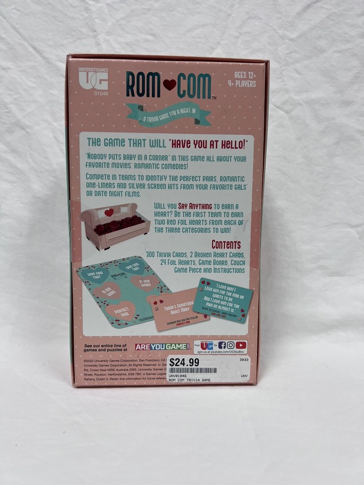 University Games Rom Com - A Trivia Game for a Night In - Ages 12+-New ...