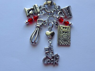 CULINARY LOVE TO COOK CHEF WHISK POT KEY CHAIN CLIP FOR PURSE BACKPACK ...