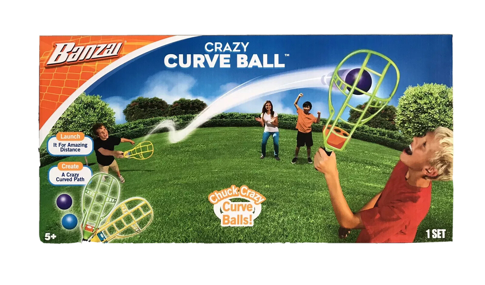 Crazy Curve Track Trac Ball Toss N Catch Racket Yard Game Outdoor ...