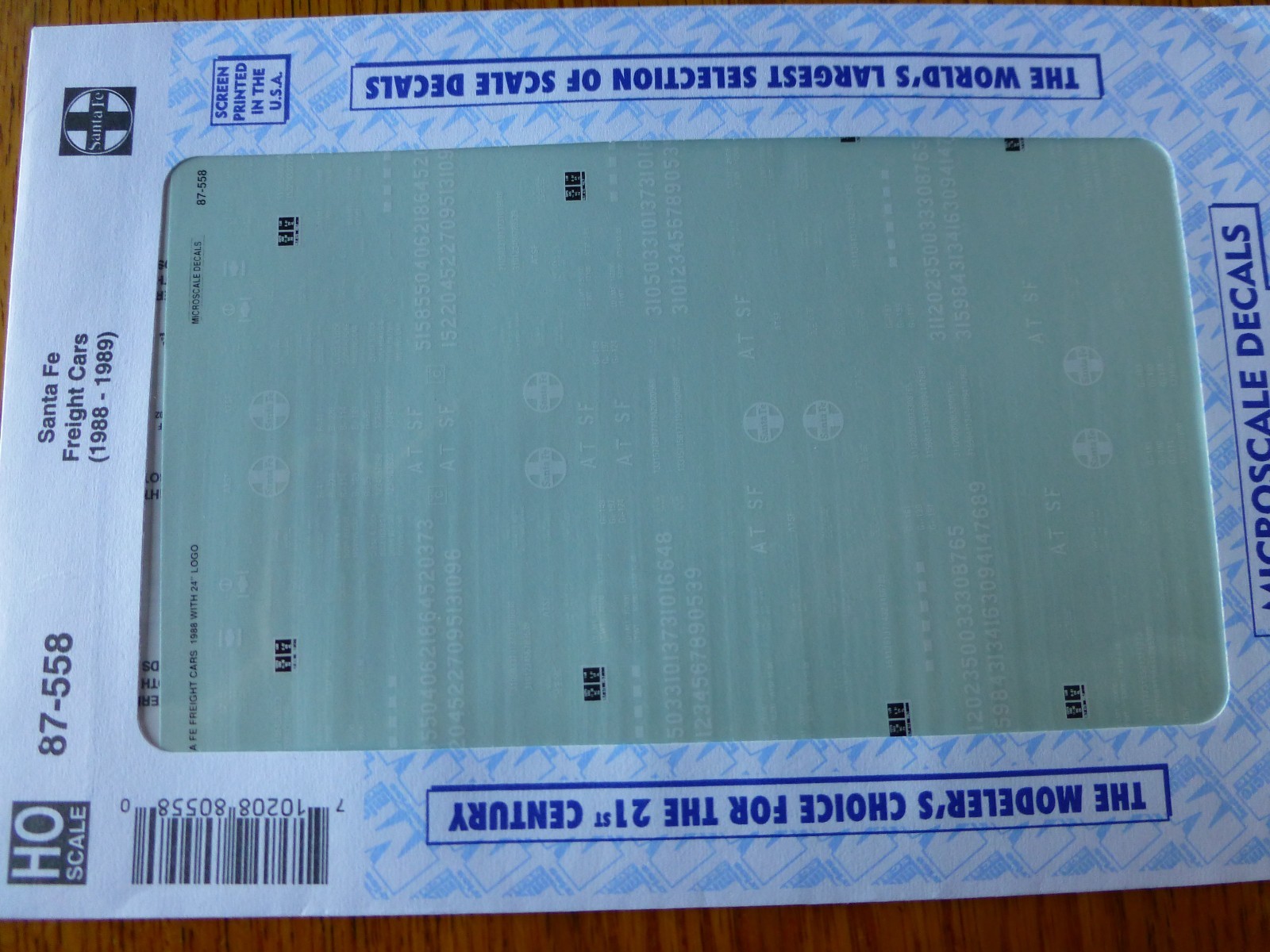 Microscale Decal HO #87-558 ATSF Freight-"Box Cars, Hopper Cars ...