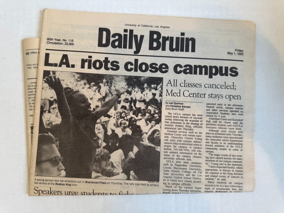 1992 LA Riots Newspaper & Magazine Lot | Rodney King Verdict, Race ...