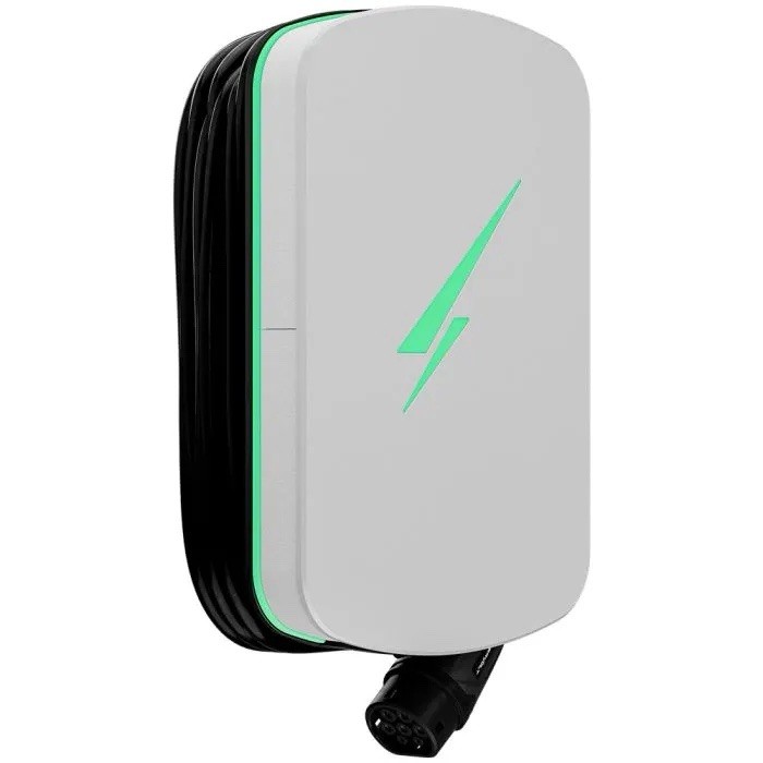HYPERVOLT HOME 3 PRO 5M TETHERED 7KW EV CHARGER. WHITE- BLACK- SPACE ...