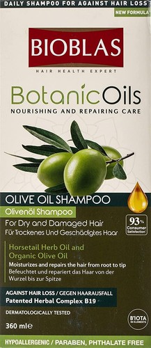 Olive Oil Shampoo For Greasy Hair, Anti Hair Loss 360ml Bioblas Botanic ...