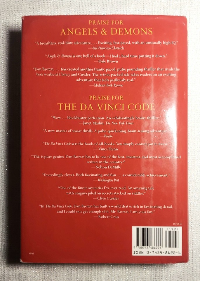 Angels and Demons by Dan Brown First Edition (Atria 2003, Hardcover ...