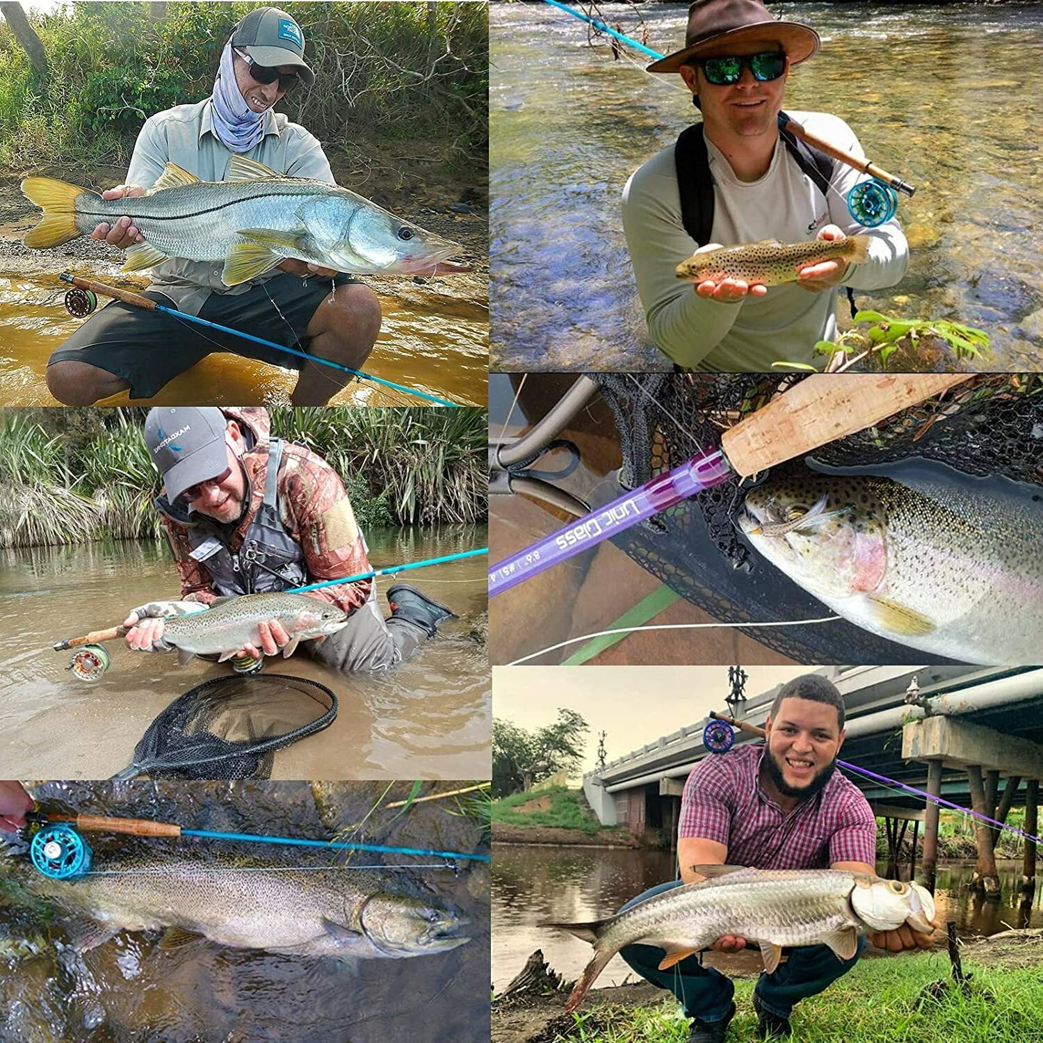 Maxcatch 3-8WT Fiberglass Fly Fishing Rod in Blue,Orange,or Transparent ...