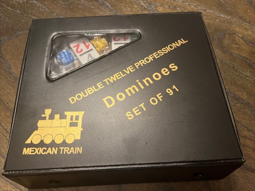 Double Twelve Professional Mexican Train Dominoes Set of 91 W/ Case ...