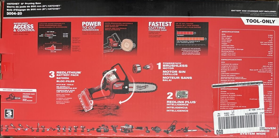 Milwaukee 3004-20 Cordless Chainsaw - Red TOOL ONLY NEW 45242646173 | eBay