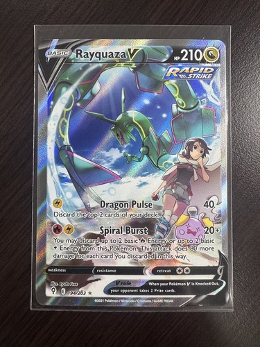 Rayquaza V 194/203 Alt Art Evolving Skies Holo Ultra Rare Pokemon Card ...