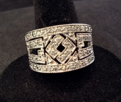 *Vintage FAS Sterling Silver Wedding Anniversary Rhinestone Band Ring ...