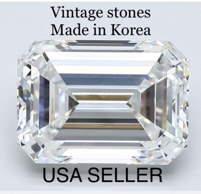 2x Finest CZ Octagon 5x3mm Jewelry Making Loose Gemstone Vintage ...