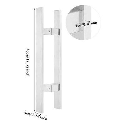 Stainless Steel Double Sided Push Pull Door Handle, H-shaped Door Pull ...
