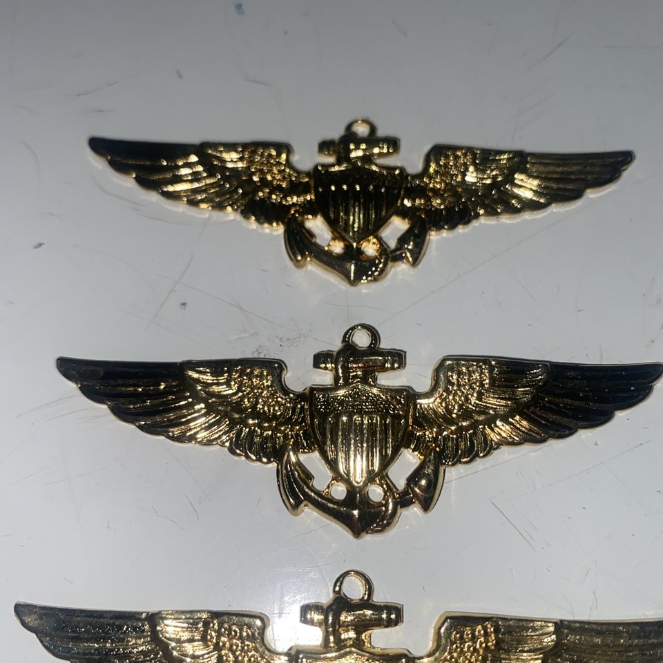US Navy Naval Aviator Pilot Aviation Wings (lot Of 4) Badge (no Pins ...