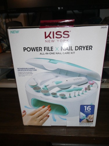 KISS Power File X Nail Dryer All-In-One Nail Care Kit Rechargeable 16 ...