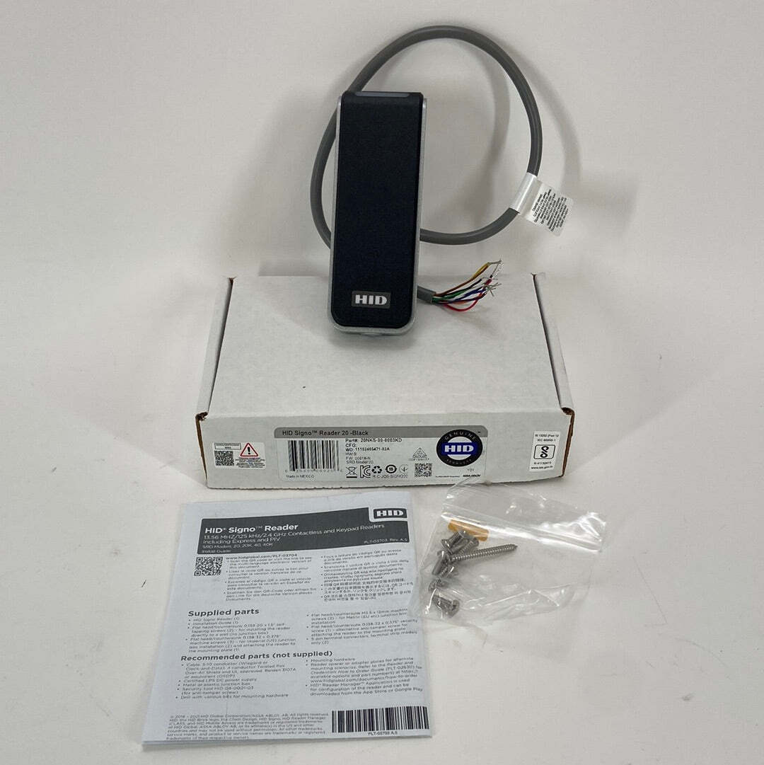 Open Box HID Signo Reader 20 Black Wall Mount Card Reader 20NKS-00 ...