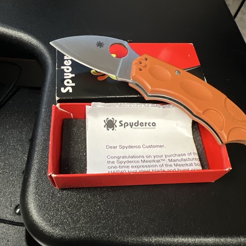 Spyderco Meerkat Burnt Orange.Very Rare Color. Hidden Phantom Lock | eBay