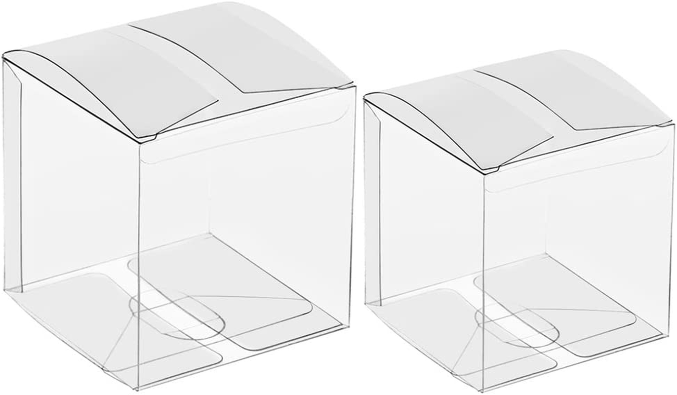 Lucky Monet Clear Gift Boxes 3" x 3" x 3" - 25 Pack, Clear PVC Plastic ...