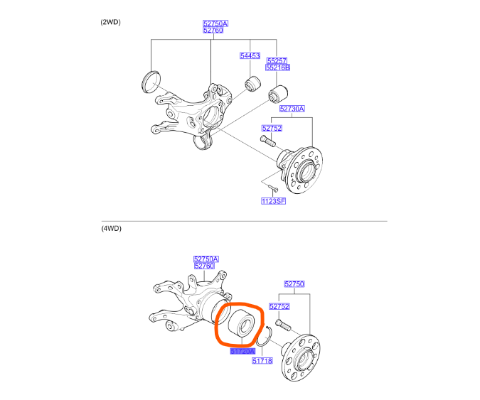 GENUINE HYUNDAI CRETA/IX35/TUCSON REAR WHEEL HUB BEARING 517202J001 ...