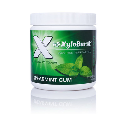 XyloBurst Spearmint Xylitol Gum 100 Count Jar - Aspartame Free, Keto ...