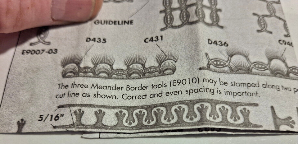 3 pieces Tandy Leather CRAFTOOL Stamping Tool Meander Border D9010-01 ...