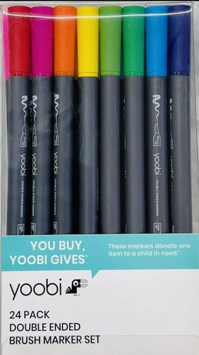 Yoobi 24 Pack Double Ended Brush Marker Set 8438051018859| eBay