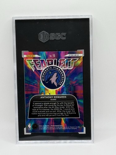 2021-22 Panini Prizm ANTHONY EDWARDS Fearless Fast Break Disco #15 SGC ...