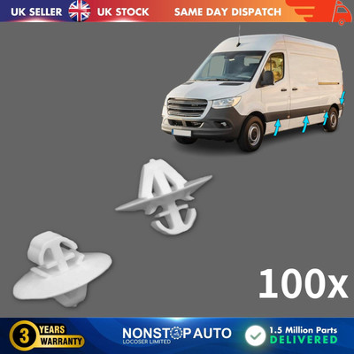 MERCEDES Sprinter VW Crafter SIDE MOULDING TRIM PANEL CLIPS X100 ...