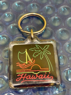 Hawaii Keychain Union Brand Boat Palm Tree Ocean Souvenir Keychain ...