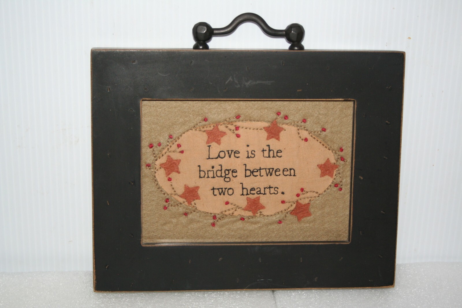 Framed Wall Plaque Picture Folk Art Style Love Is The Bridge Between ...