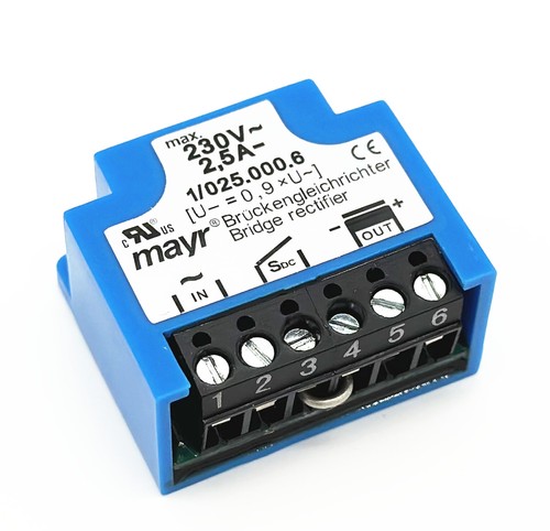 1PC Brake Rectifier mayr 1/025.000.6 230V 2.5A Bridge | eBay