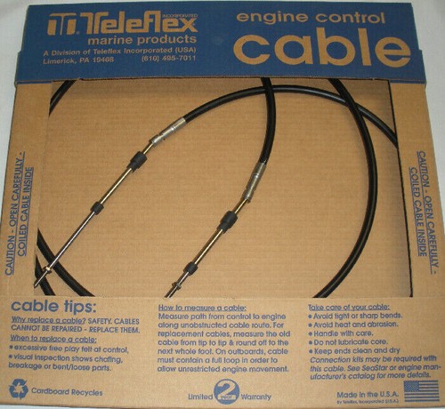 SeaStar Teleflex CCX63329 Tfxtreme Control Cable 29 ft 10/32" Threaded ...