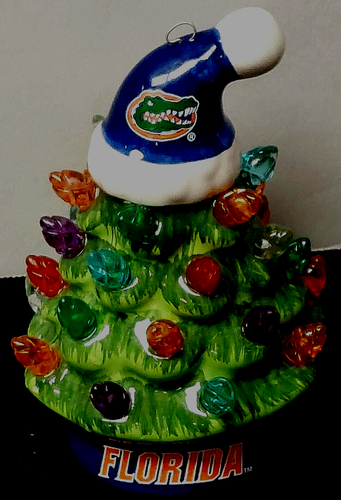 Florida Gators Tabletop Ceramic Christmas Tree Illuminated LED 4 Inch ...