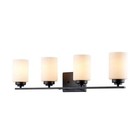 Bel Air Lighting Mod Pod 31.25 in. 4-Light Black Bathroom Vanity Light ...