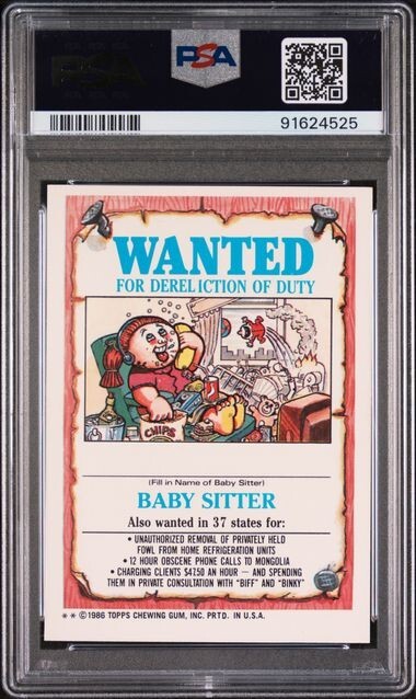 1986 GARBAGE PAIL KIDS 4th Series #132a Bony TONY, Double ** - PSA 8 NM ...