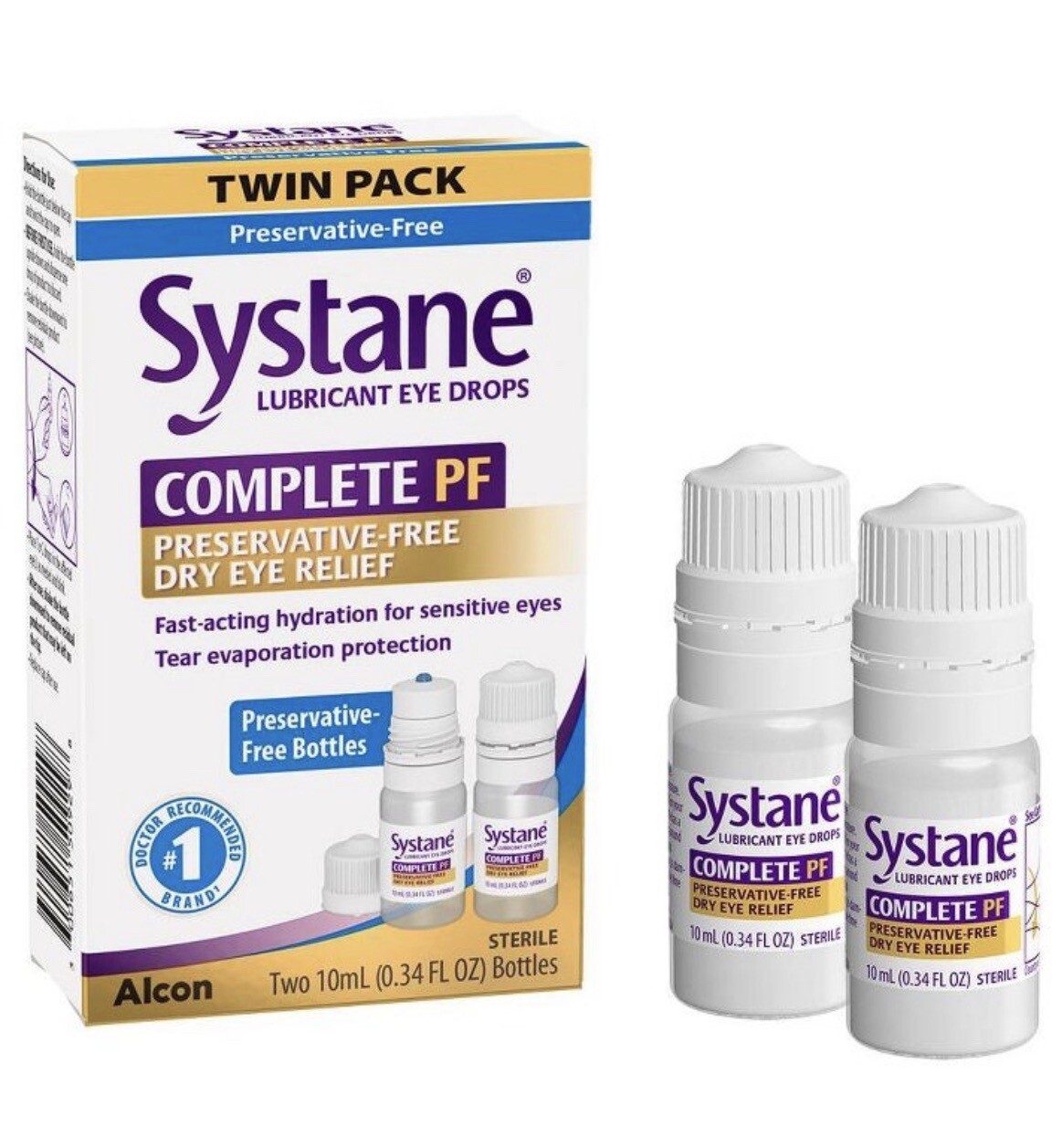 Systane Complete PF Preservative Free Eye Relief Twin-Pack Exp. 08/2025 ...