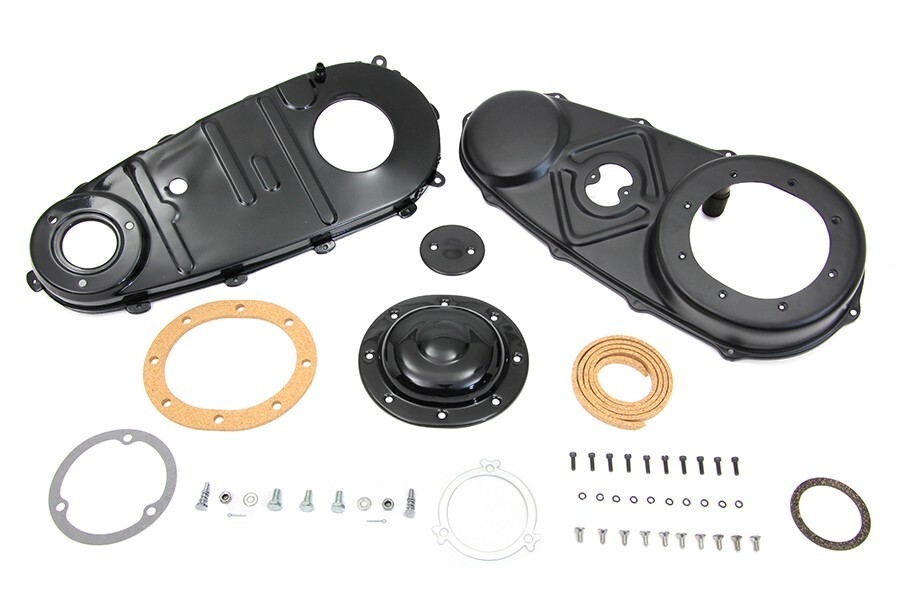 1941-1954 Harley Davidson Panhead Knucklehead Black Primary Cover Kit ...