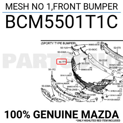 BCM5501T1C Genuine Mazda MESH NO 1,FRONT BUMPER BCM5-50-1T1C | eBay UK