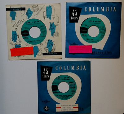 3 X 45 RPM 7''VINYL JUKE BOX ANNIE CORDY ROLY POLY/SALADE DE FRUITS ...