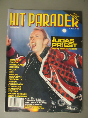 Hit Parader Magazine Oct '87 Rob Halford on cover Bn Jovi, Kiss, AC/DC ...