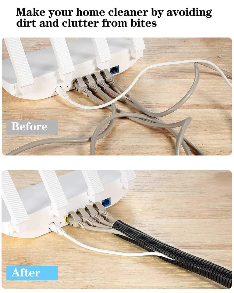 1/4 Inch Wire Loom Split Tubing 16.5Ft Cord Protector Automotive Wire ...