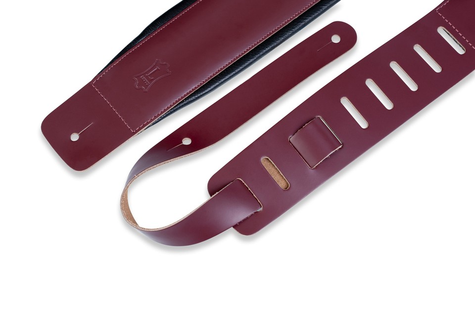 Levy's DM1PD-BRG Leather Guitar Strap 3" Padded - Burgundy | eBay